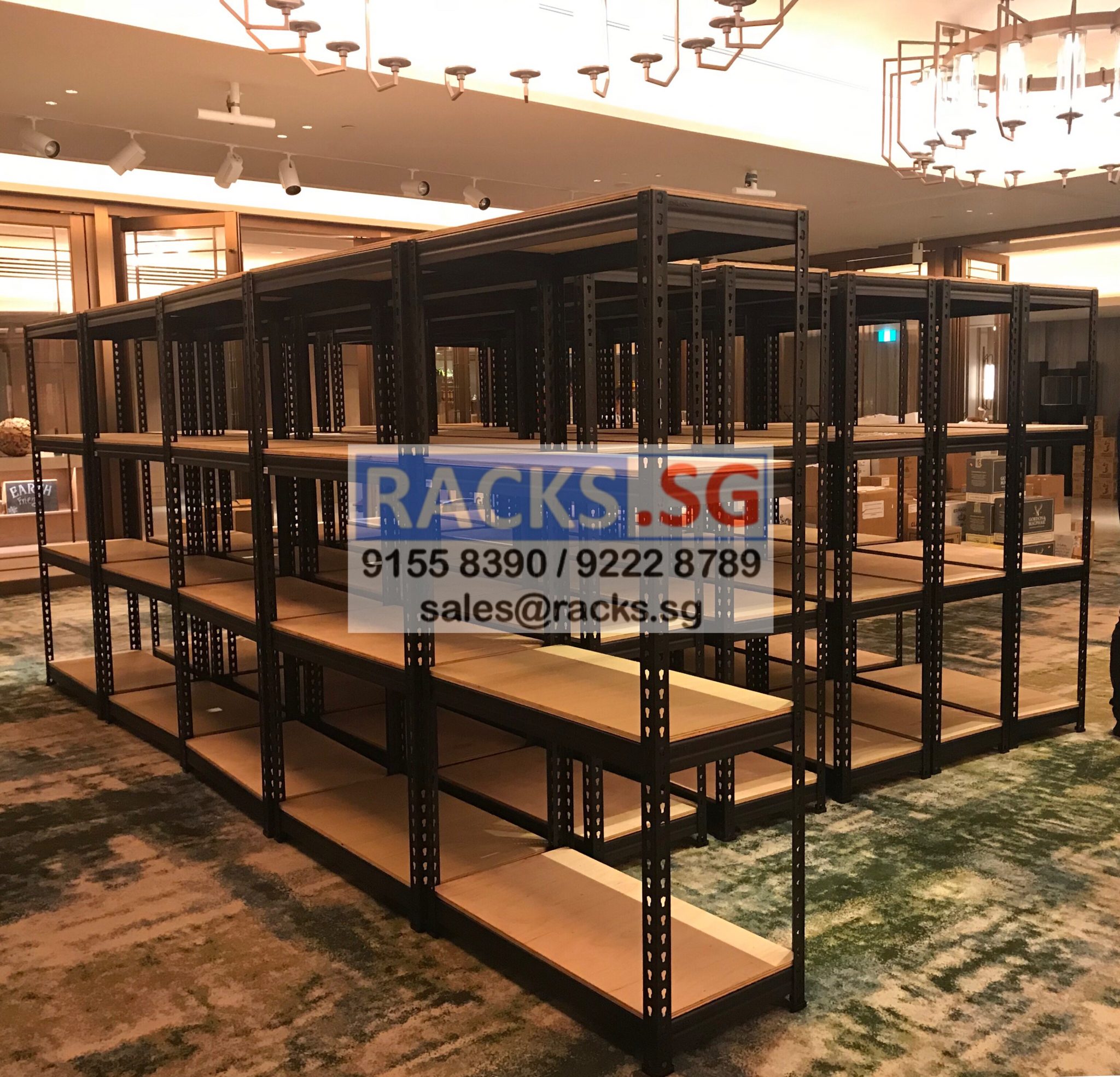 4-TIER BOLTLESS RACK WITH PLYWOOD SHELVES - Racks.SG | Metal Boltless ...